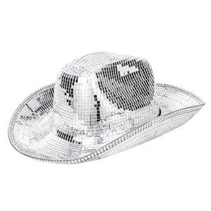 Accessories | Mirrored Disco Cowboy Hat Sparkly Y2k Retro Cosplay Party ...
